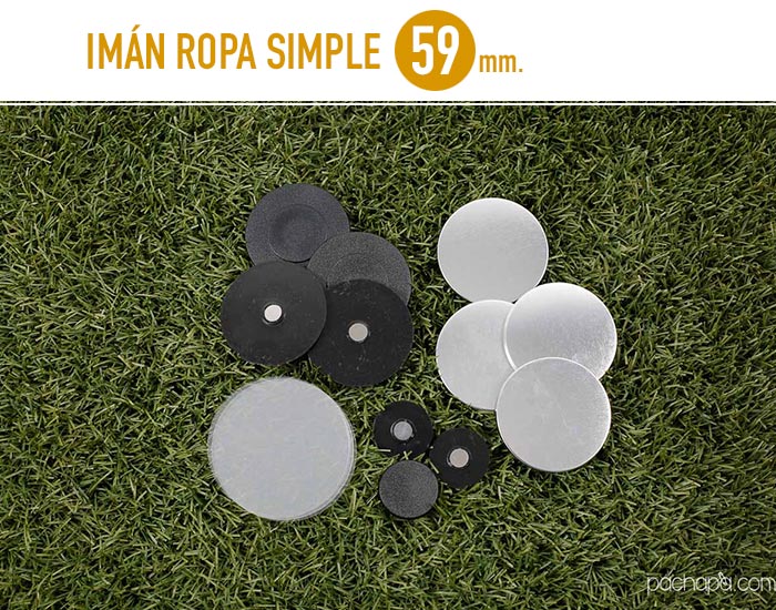 Chapas de imán para ropa simple de 59mm. | ¡Sin agujeros!